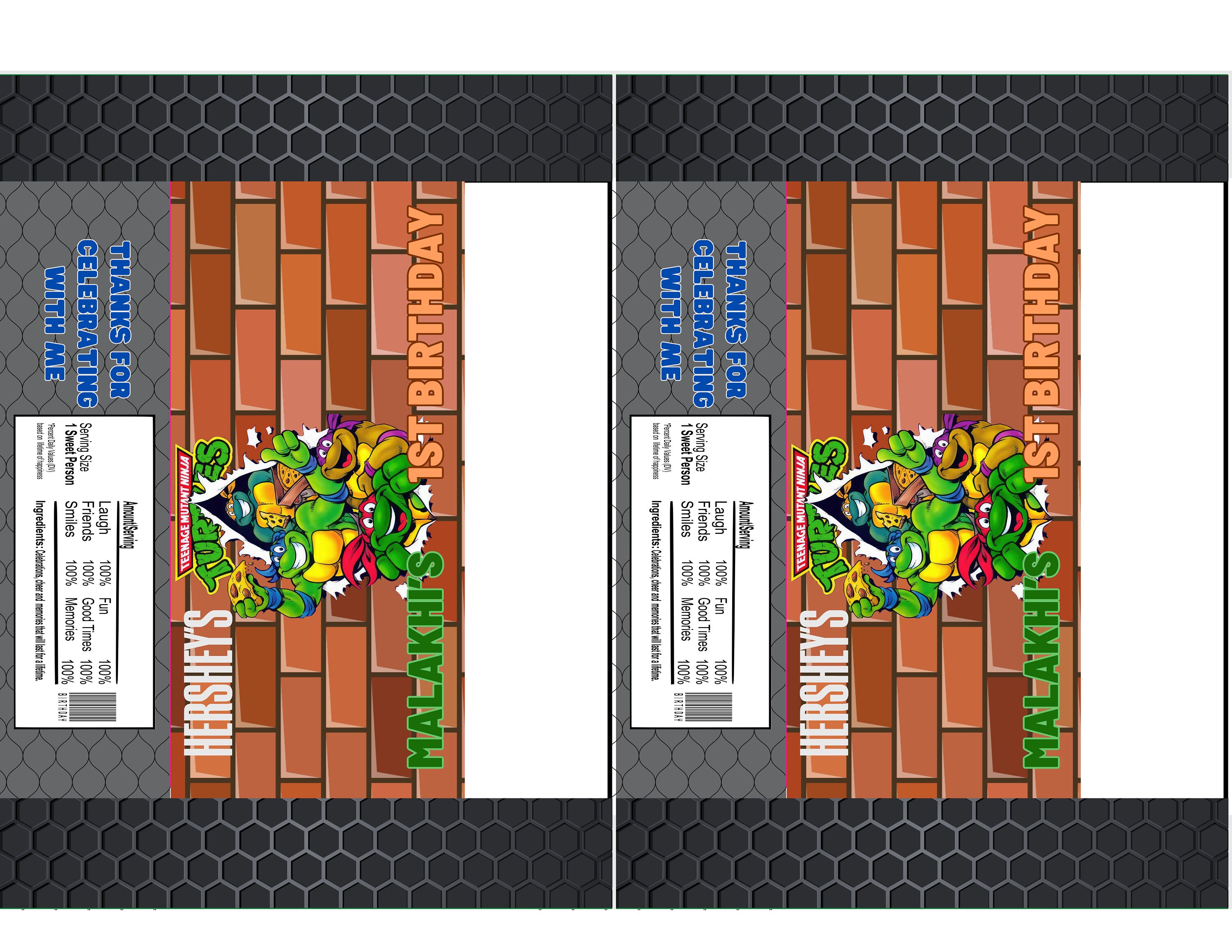 Ninja Turtle Party Favor Design Template That Can Only Be Edited in ...