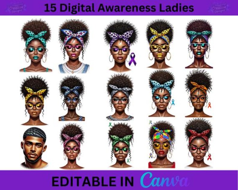 Awareness Designs Template Bundle: 34 Canva Editable Designs (digital ...