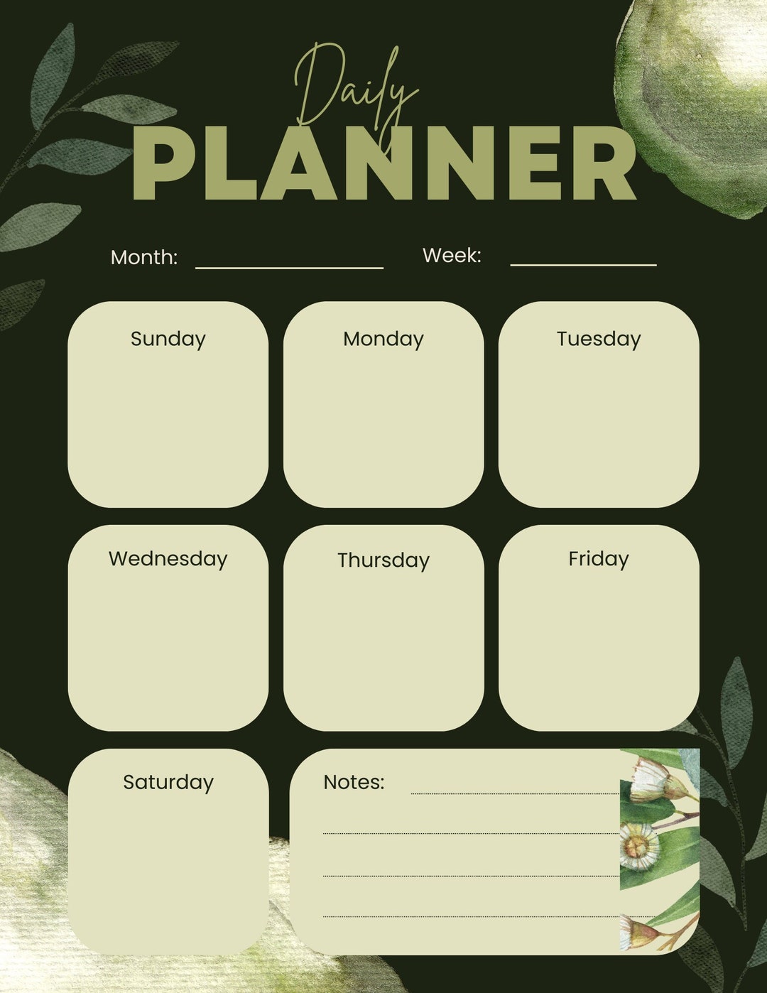 Daily Planner, Weekly Planner, Simple Planner, Small Planner, Casual ...