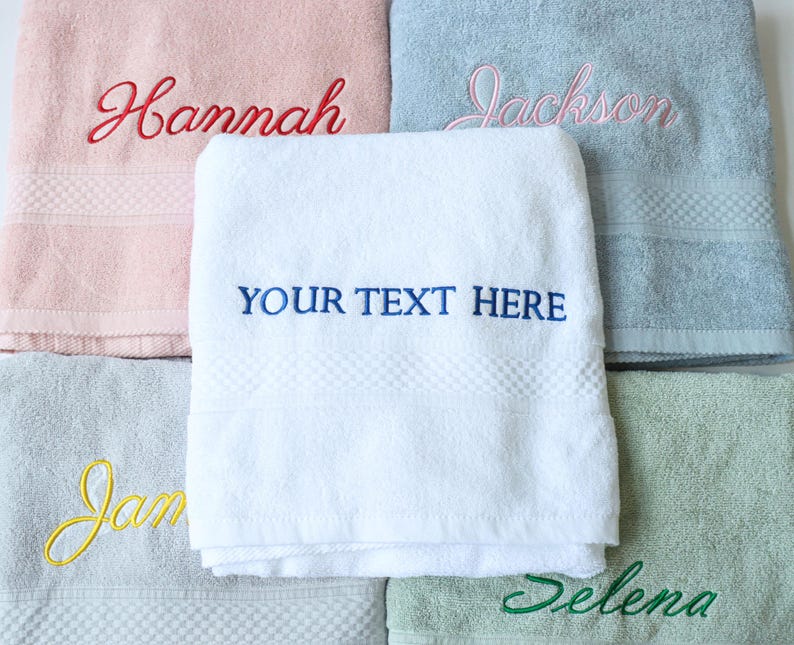 Custom Embroidered Bath Towel – Personalized Cotton Bathroom Decor - Etsy