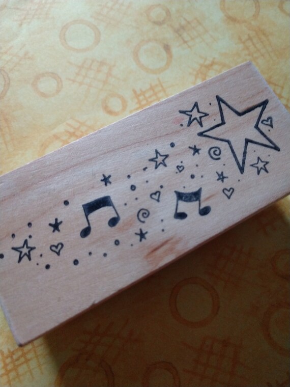 Music Notes Stars Cluster Rubber Stamp Band or Orchestra - Etsy