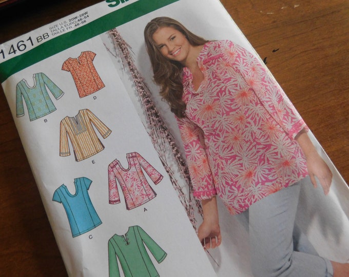 Womens Tunic Top Simplicity 1461 Sewing Pattern, Unused Uncut, Size 20w ...