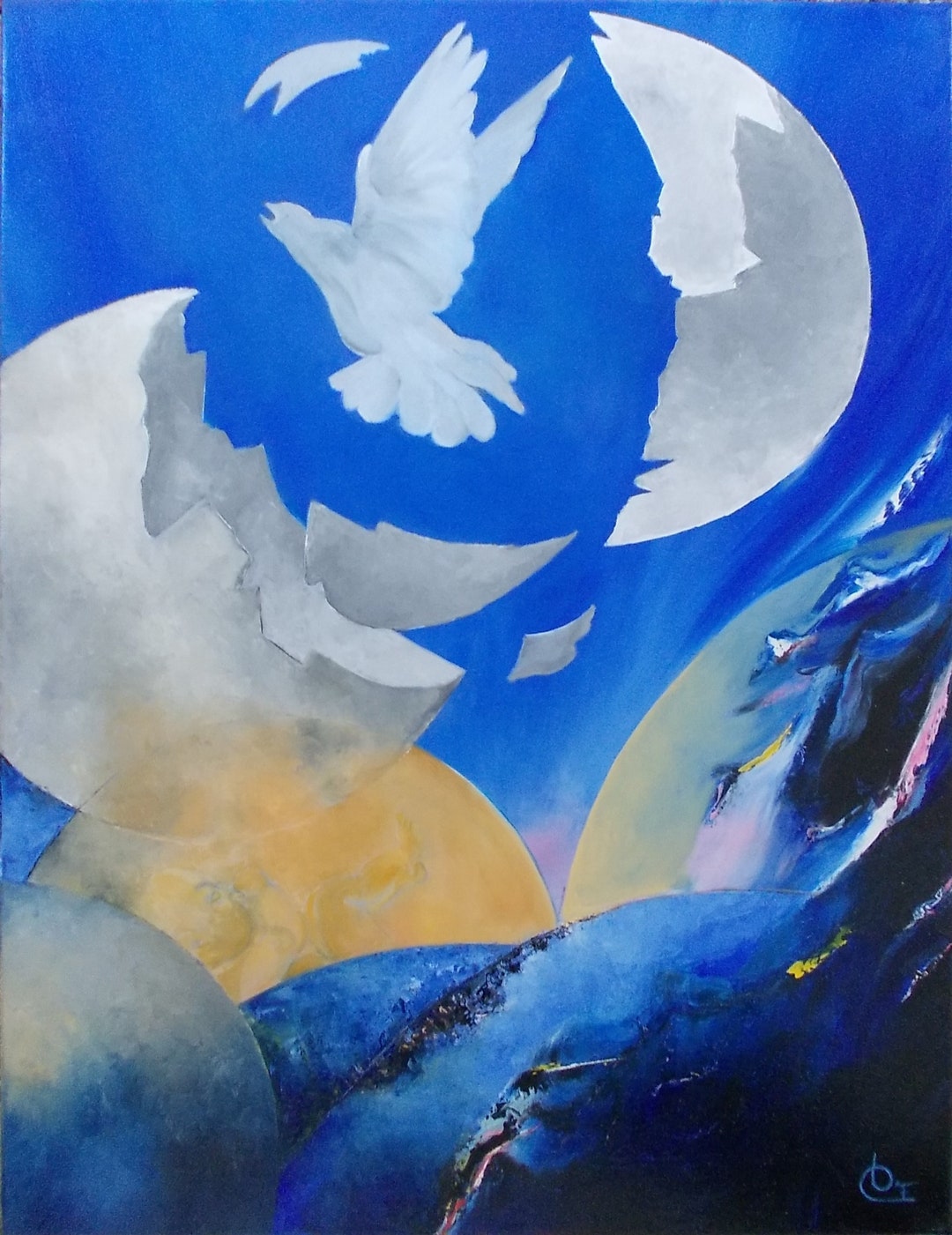 Abstract Oil Painting of 65x50 Cm. by Choosing It You Own a Unique ...
