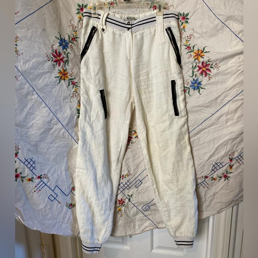 Y2K Vintage Striped Linen Cargo Capris - Etsy