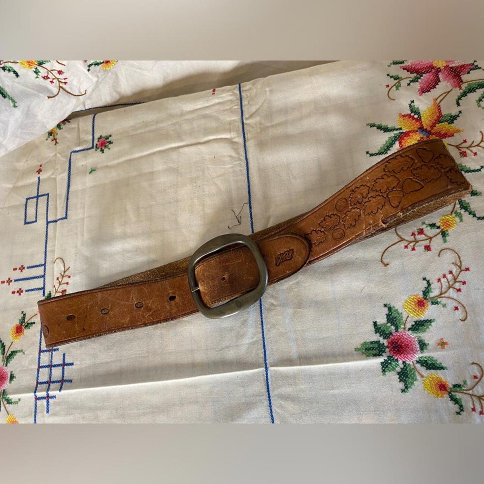 Vintage 60s/70s Tooled Namesake Leather Belt - Etsy