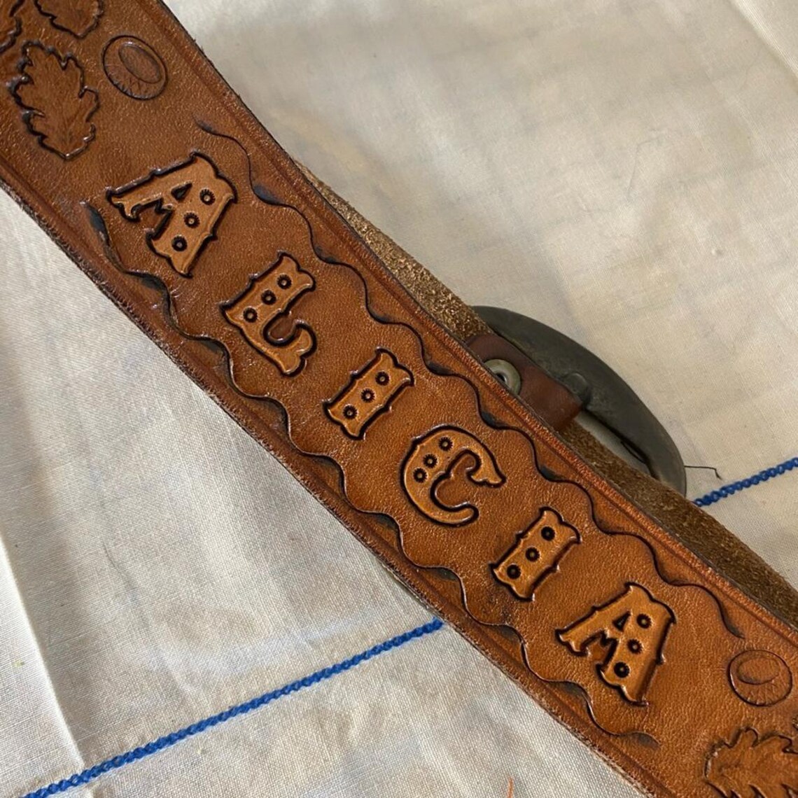 Vintage 60s/70s Tooled Namesake Leather Belt - Etsy