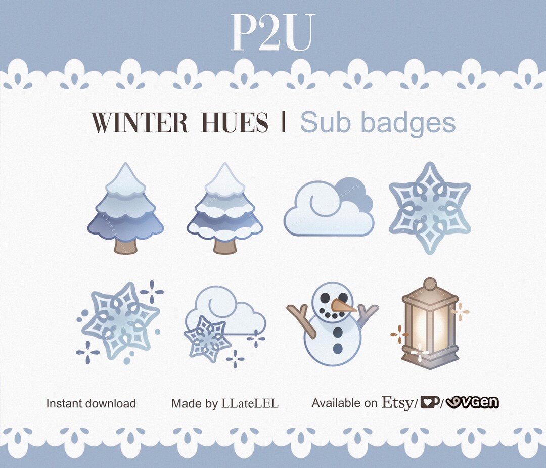 Winter Hues Sub Badges | Badge | Badges | Sub Badge | Twitch Badges ...