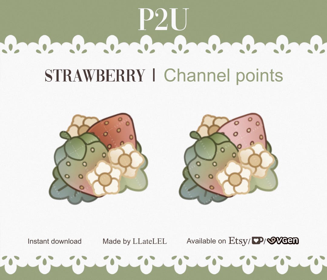 Strawberry Channel Point Emote | Channel Point | Channel Points ...