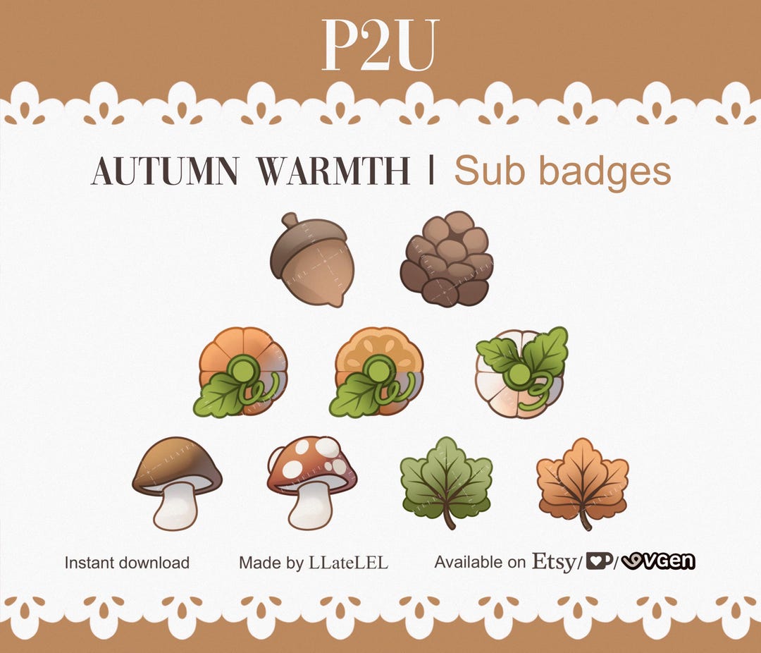 Autumn Warmth Sub Badges | Badge | Badges | Sub Badge | Twitch Badges ...