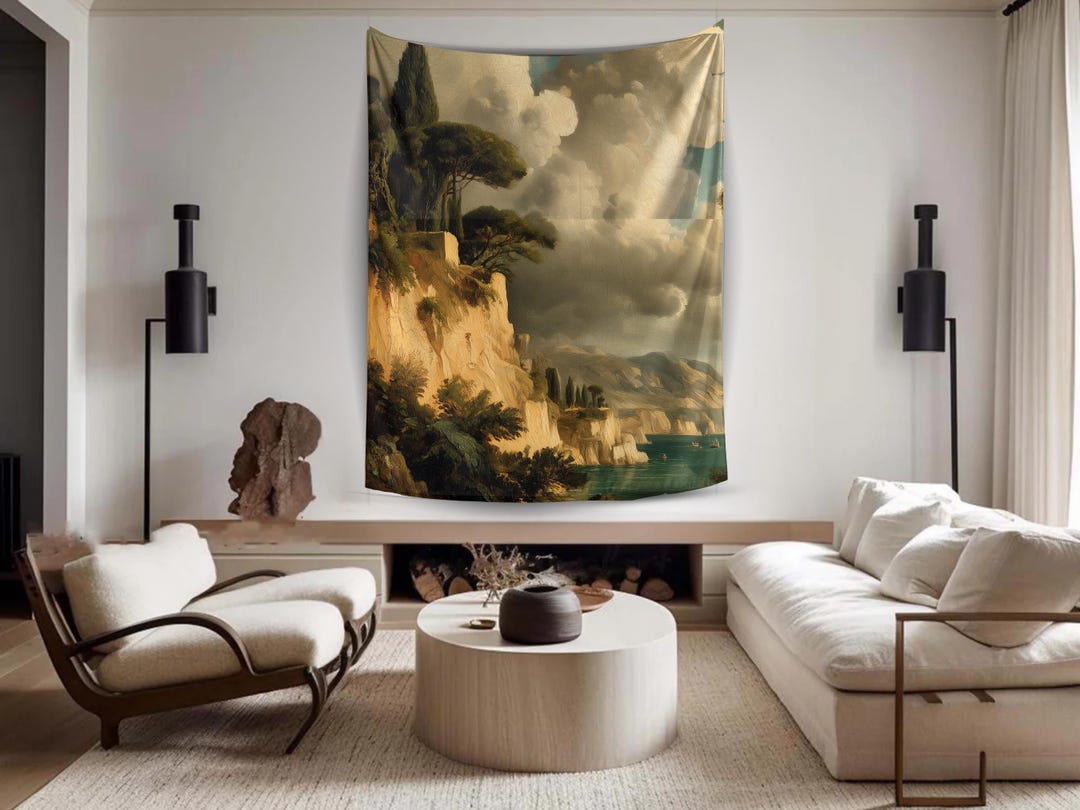 Vintage Style Landscape Tapestry: Scenery Tapestry Wall Hanging, High ...