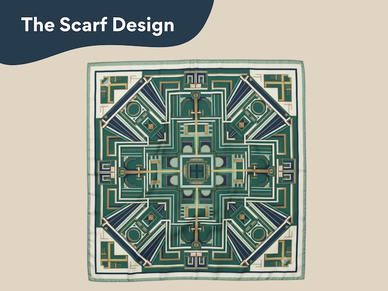 Green Silk Head Scarf | Art Deco Silk Headscarf | 19 Momme Premium Silk - Etsy