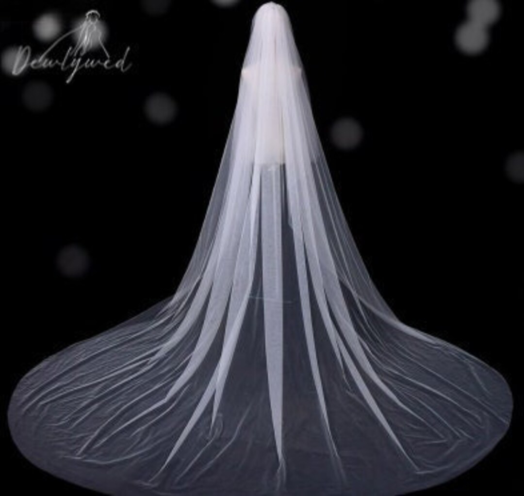 1-tiered Plain Veil With Comb - Extra Wide, Soft Tulle Veil, Bridal ...