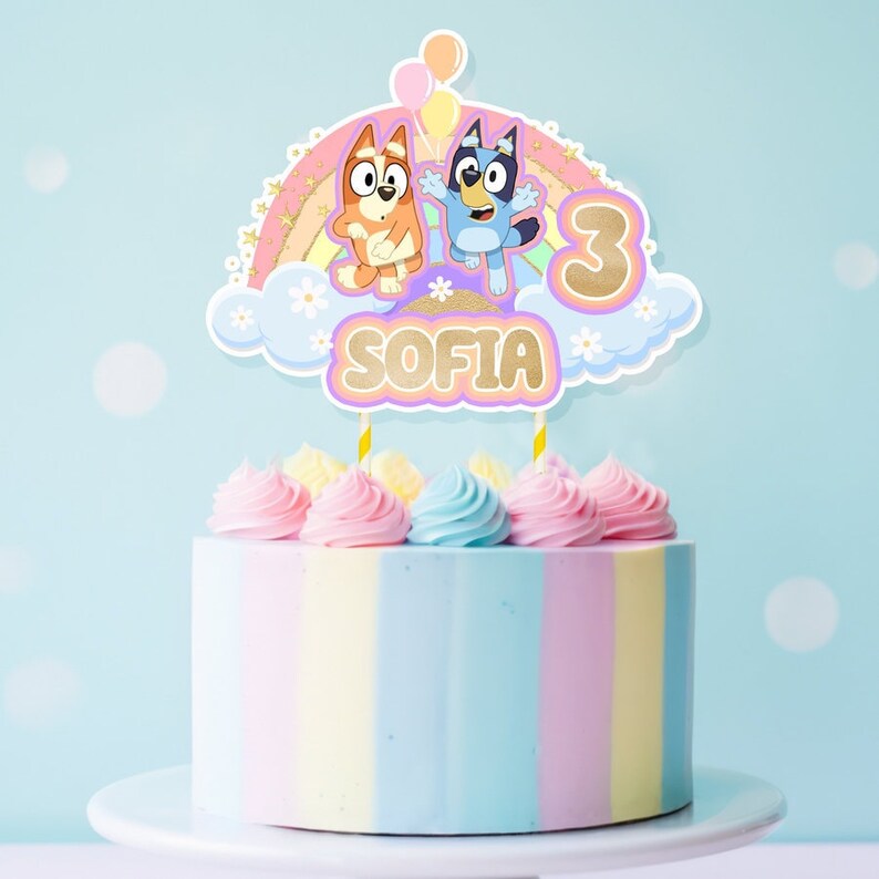 Bluey and Bingo Printable Cake Topper, Bluey Digital Cake Topper ...