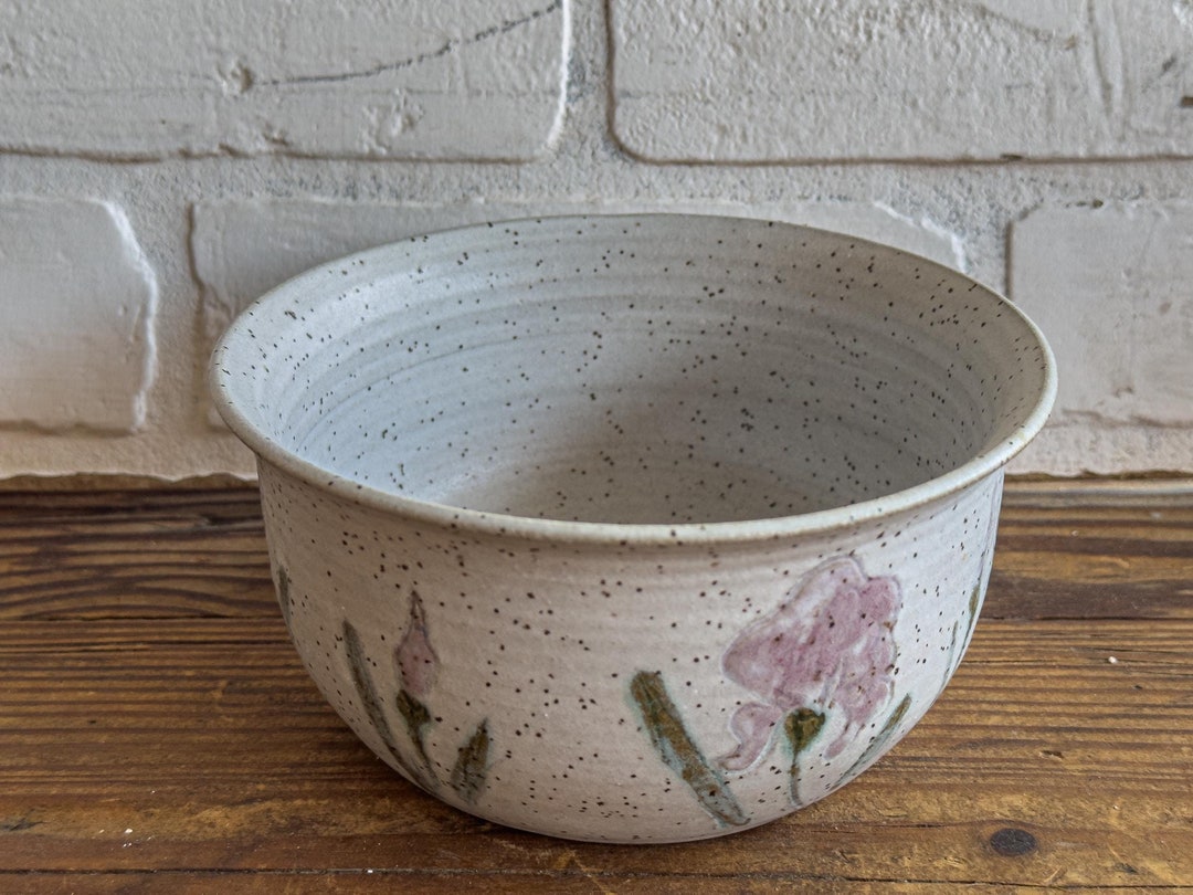 Vintage Stoneware Studio Pottery Flower Floral Bowl Planter Pot - Etsy