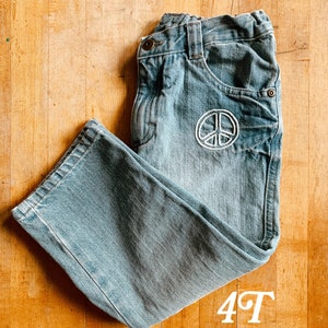 Peace Jeans - Custom Embroidered Vintage Kid's Denim Jeans - Etsy