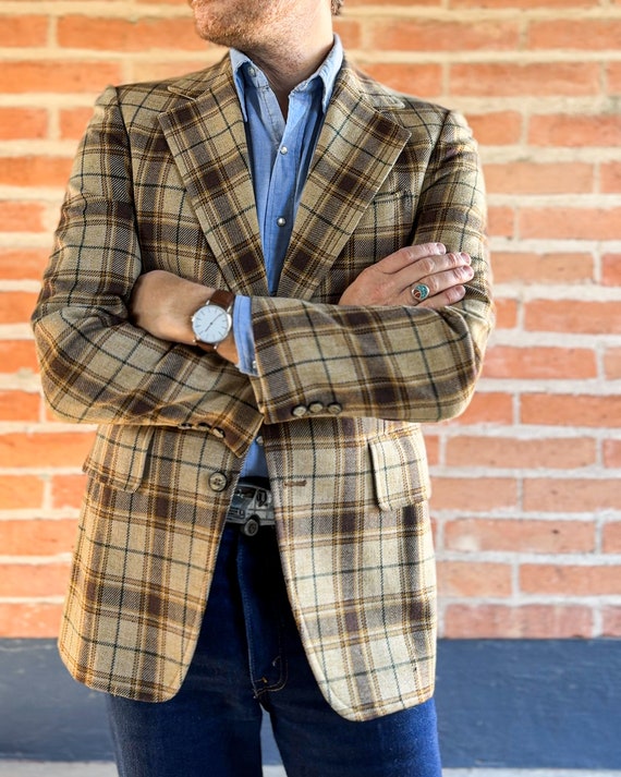 Vintage Mavest Plaid Wool Blazer - 50s/60s/70s - Gem