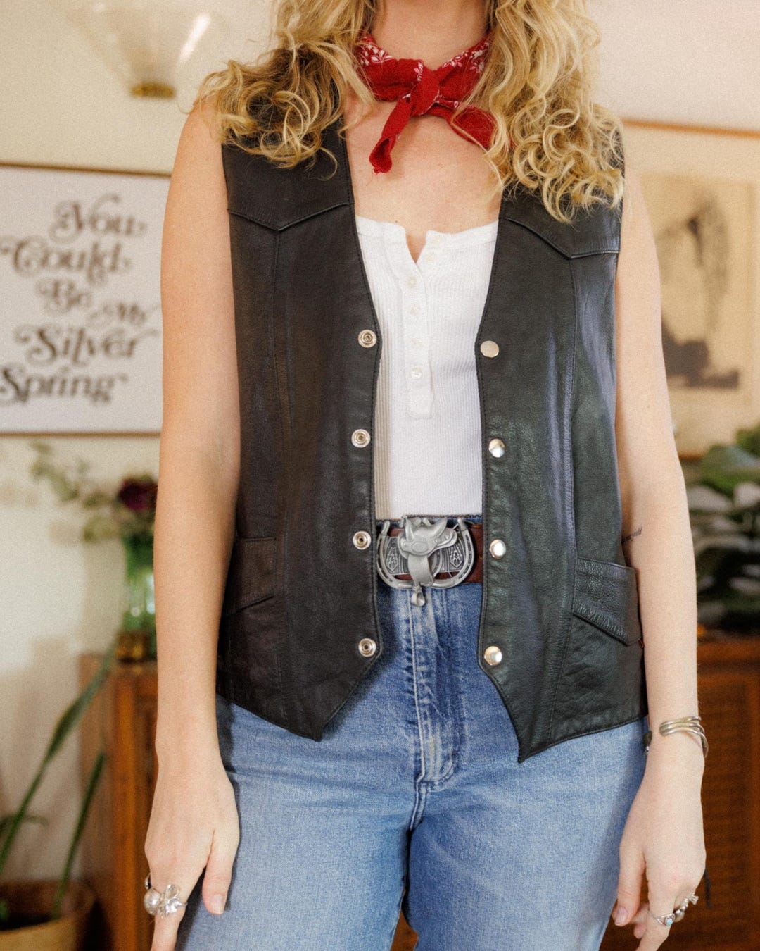 Vintage Black Interstate Leather Tie Side Motorcycle Biker Vest - Etsy