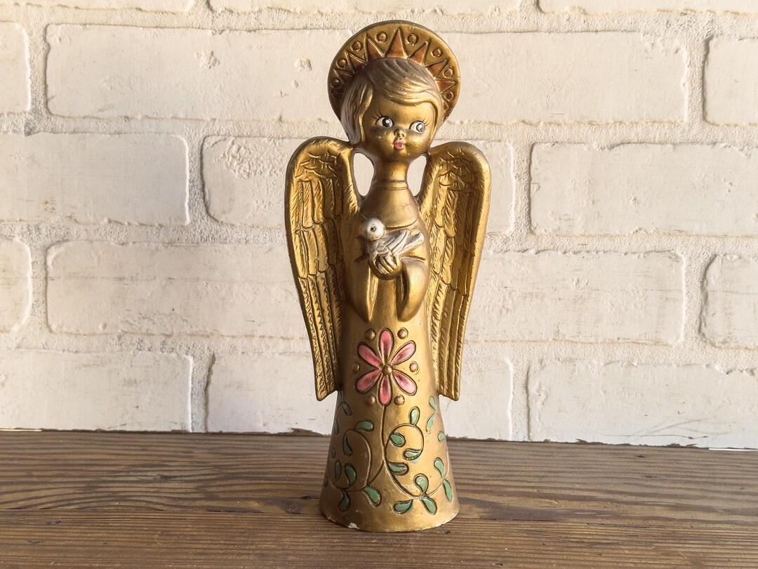 Vintage Holt Howard Golden Angel With Dove and Flower Christmas Holiday ...