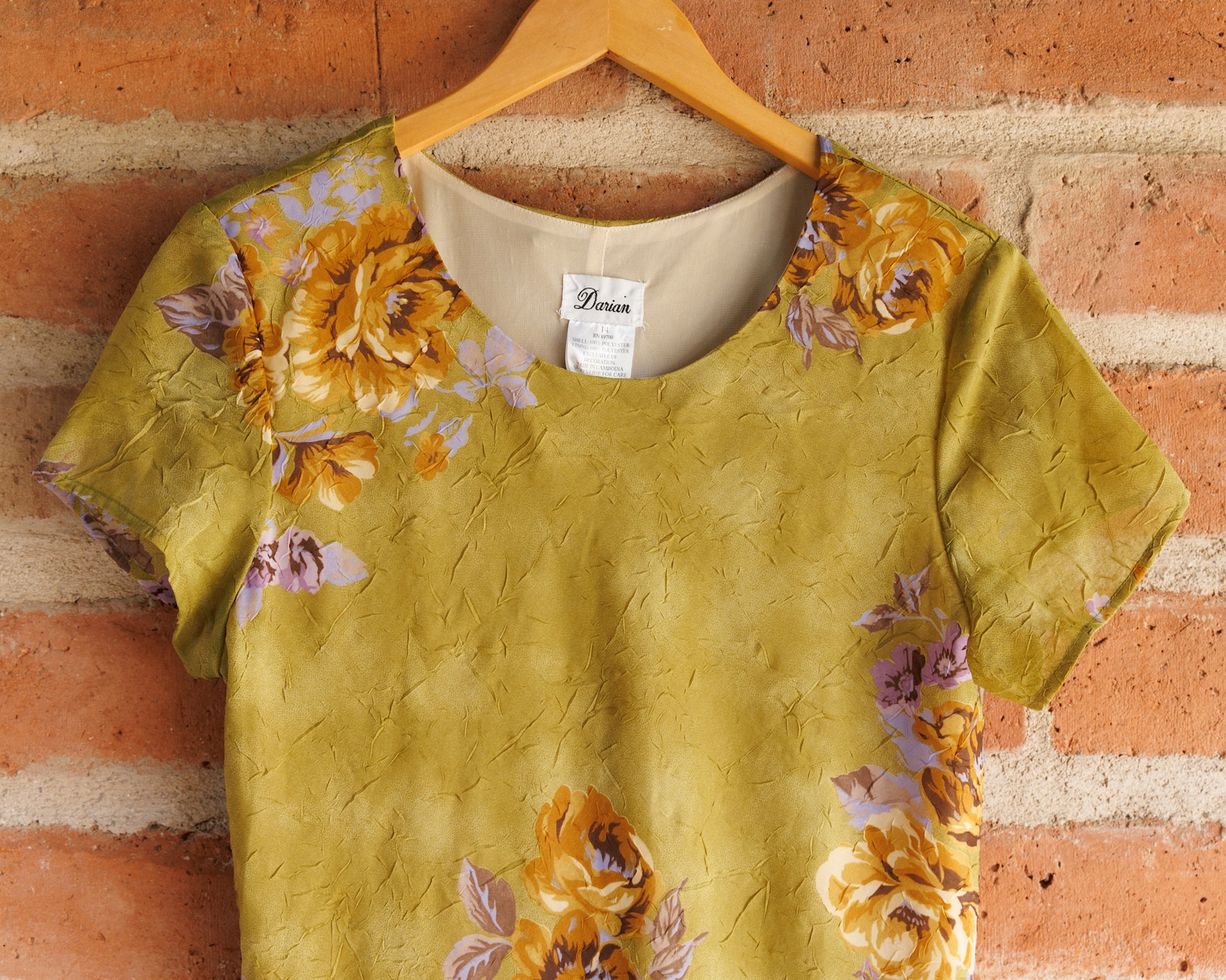 Vintage Y2K 90s Darian Green Crinkle Floral Whimsigoth Summer Dress - Etsy