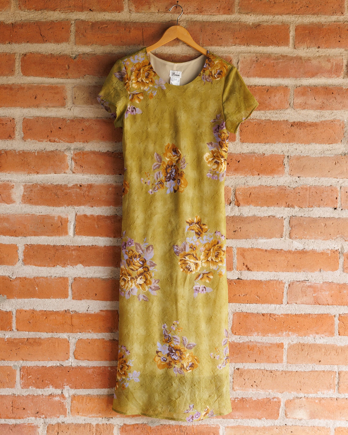 Vintage Y2K 90s Darian Green Crinkle Floral Whimsigoth Summer Dress - Etsy