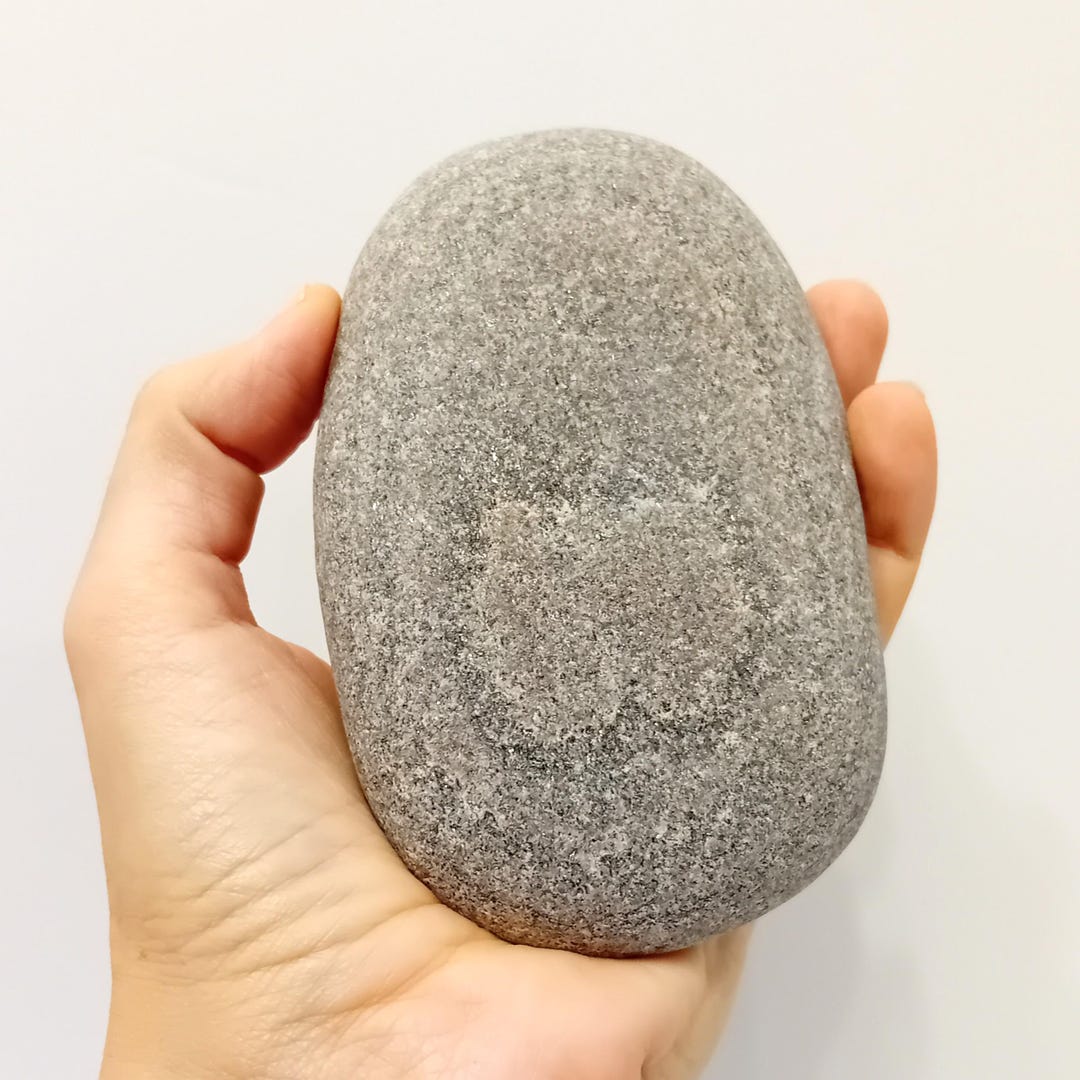 Unique Flat Big Gray Stone 2,9"x 4,7" for Painting Naturally Sharped ...