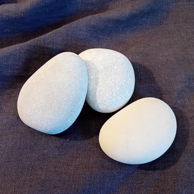 Set of 3 Pcs Stones 2,2" X 2,8" for Painting Naturally Sharped Pebbles ...