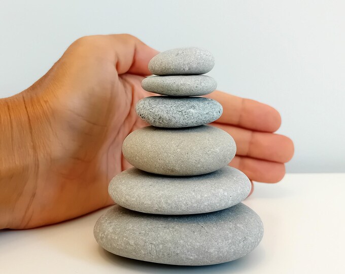 Decorative Stones for Stacking Round Rocks, Shades of Gray Art Crafting ...