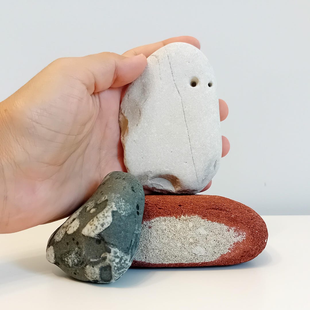 Rare Set of 3 Decorative Ghost Stones Naturally Sharped and Carefully ...