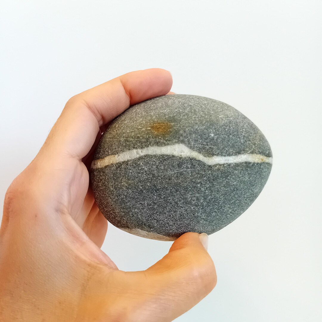 Rare Sea Stone With Natural Formed White Strip Wishing Stone Home Decor ...