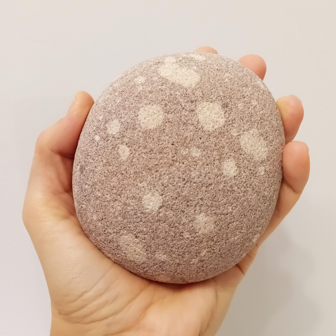 Unique Purple Sea Stone With Sand Color Natural Formed Dots Pebble Art ...