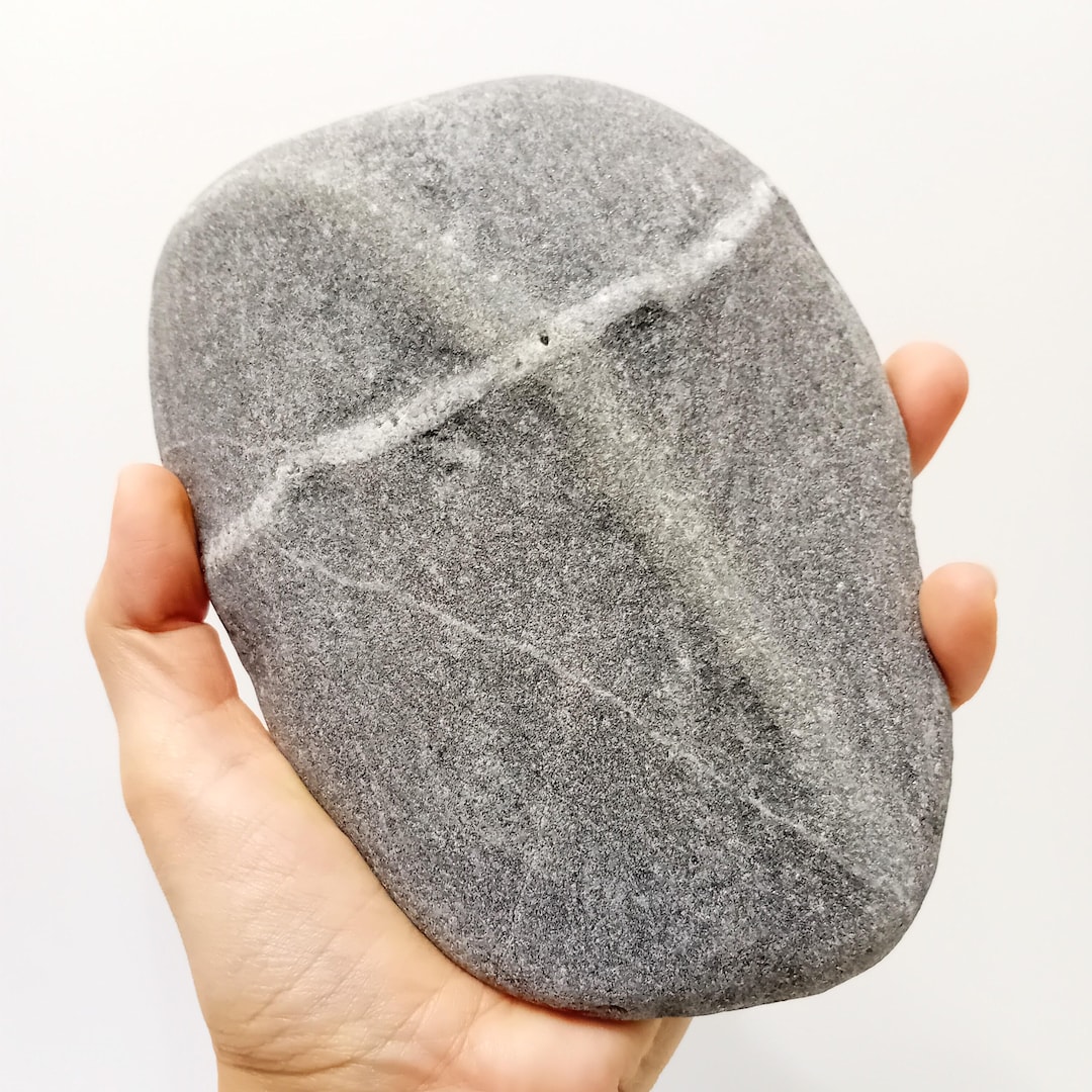 Unique Wishing Stone Red Purple With Artistic Line Lucky Stone Pebble ...