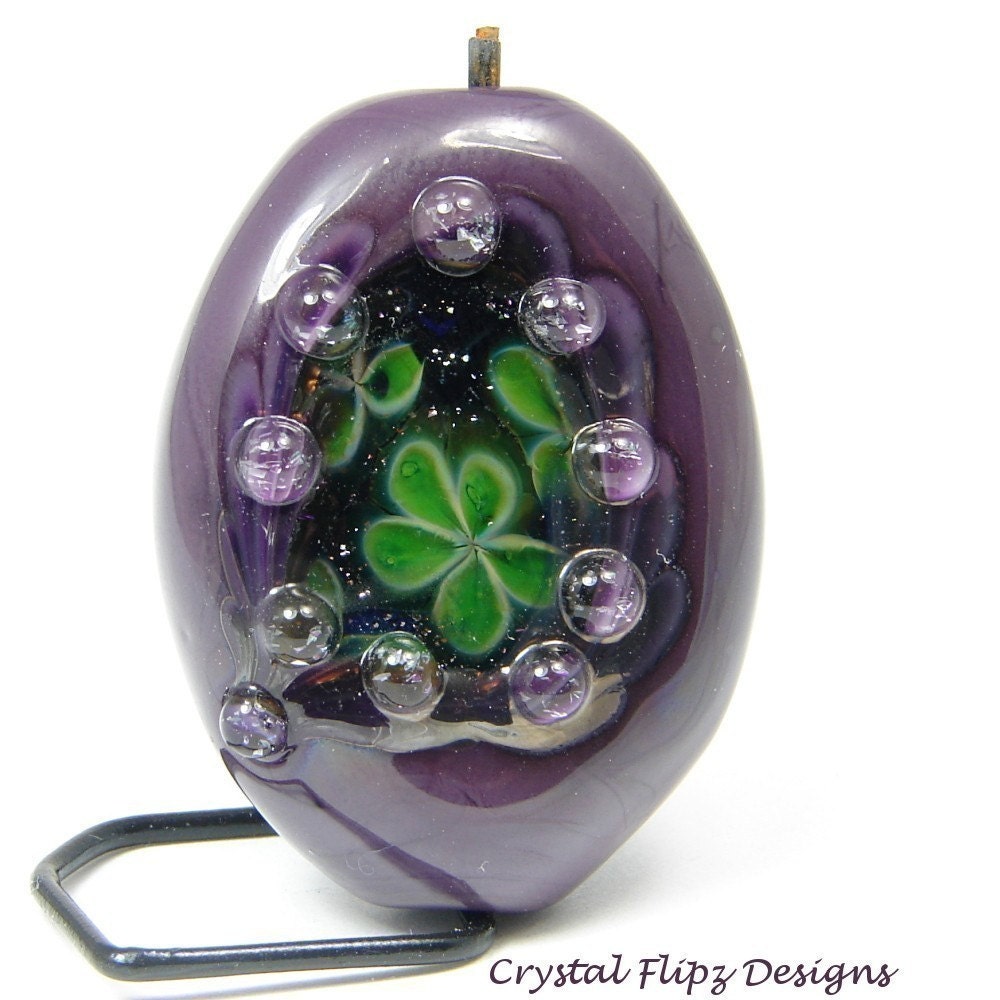 Silver Dichroic Glass Stringers Cased in Double Helix Zephyr Clear COE ...