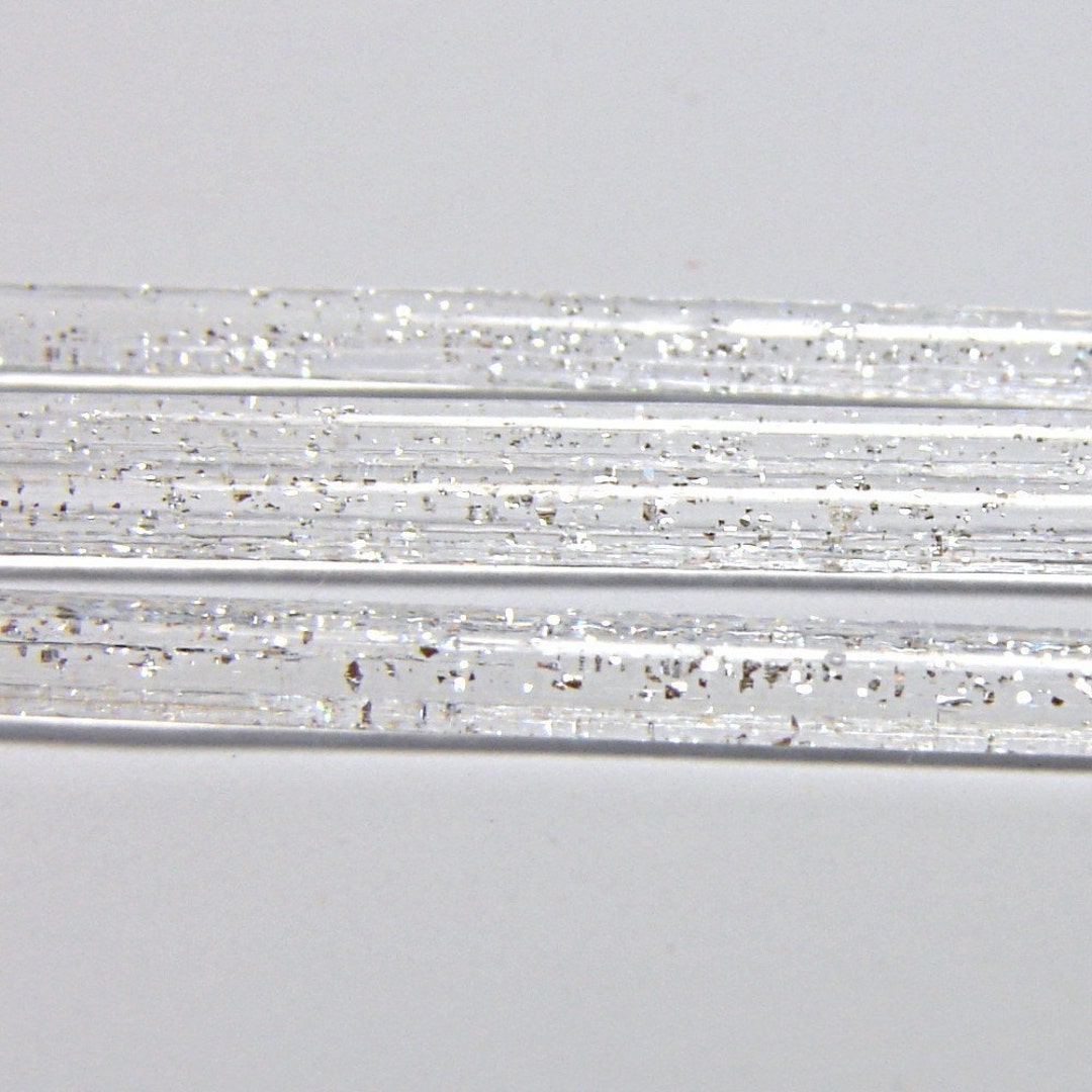 Silver Dichroic Glass Stringers Cased in Double Helix Zephyr Clear COE ...