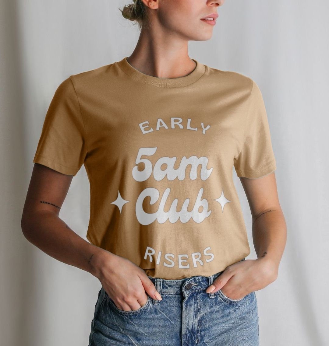 Organic Cotton 5am Club Early Risers Morning People Oversized T-shirt ...