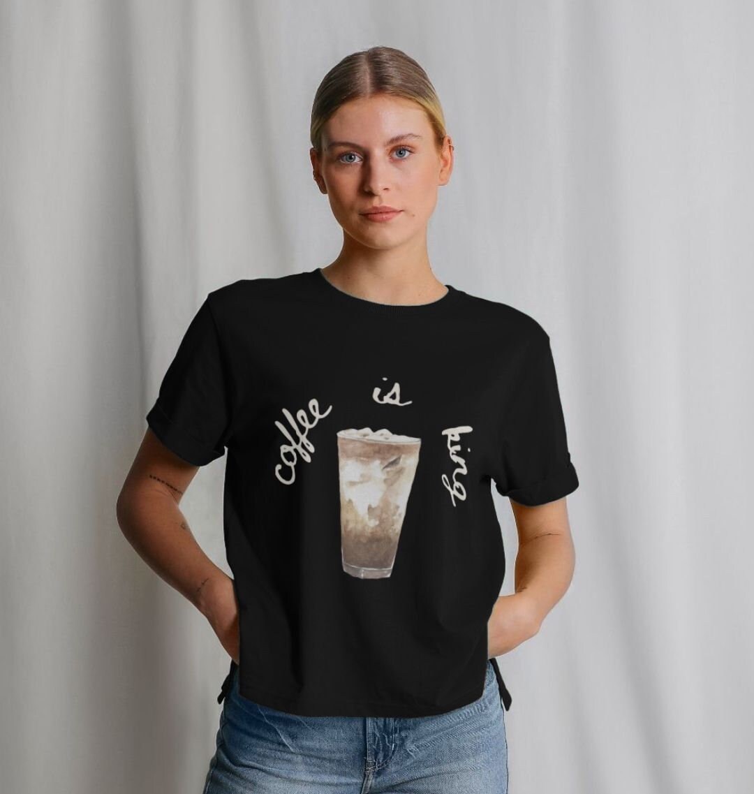 Organic Cotton Coffee is King Black Tee - Etsy