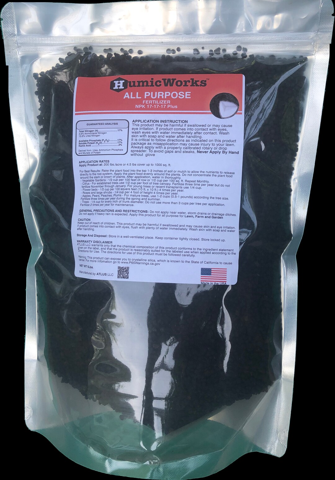 5lbs HUMICWORKS NPK 17-17-17 Coated Humic Fertilizer - Etsy