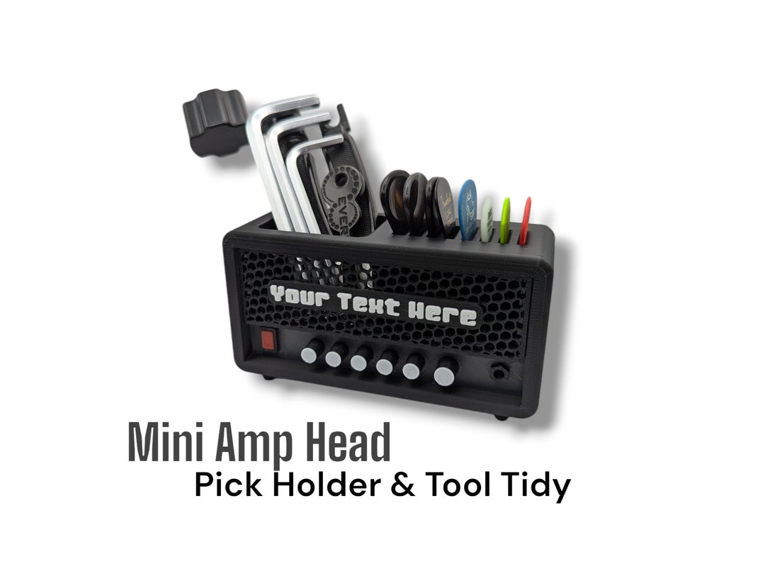 Customizable Mini Guitar Amp Styled Pick & Tool Holder, Gift for ...