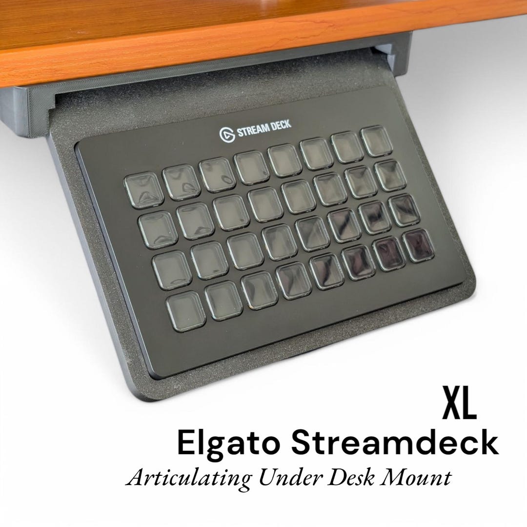 Elgato Streamdeck XL 32 Key Under Desk Mount: Sliding 45 Degree Tray - Etsy