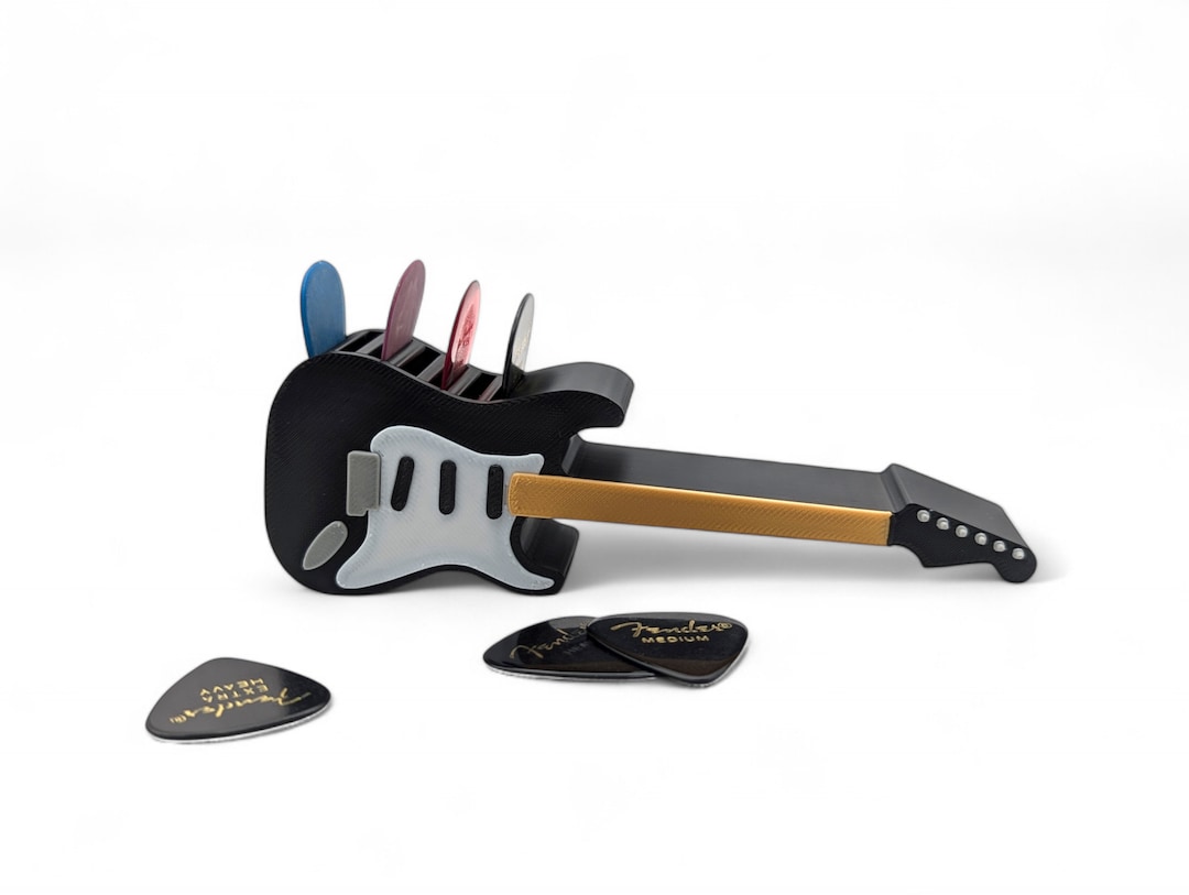 Guitar Pick Holder and Display: Stratocaster Electric Guitar Style ...