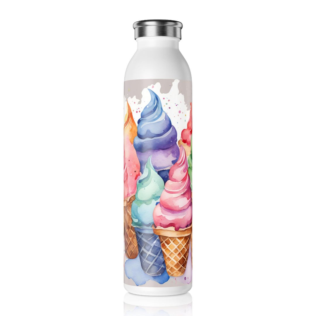 Watercolor Ice Cream Water Bottle - Etsy