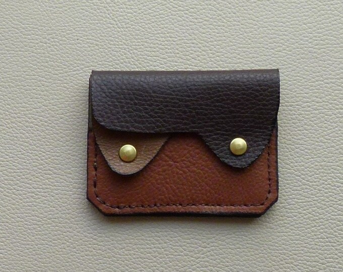 Earth Colors Leather Wallet Coin Purse Card Case Minimalist - Etsy