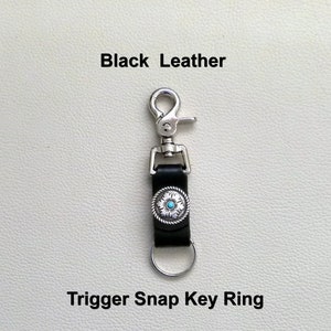 Leather Trigger Snap Key Ring, Southwestern Leather Keyring - Etsy