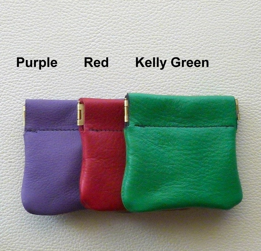 Leather Squeeze Frame Coin Purse Leather Coin Purse Leather - Etsy