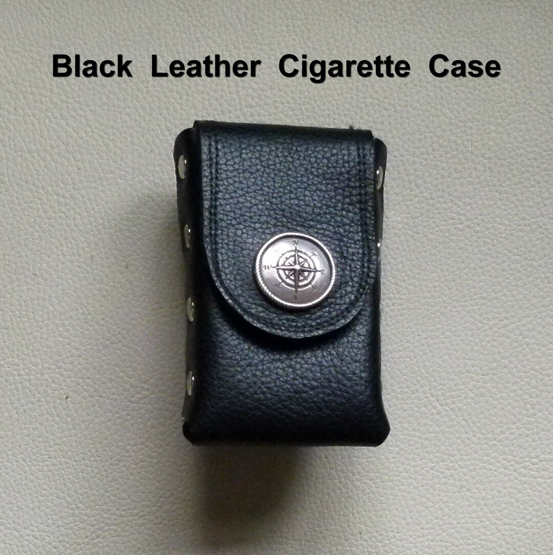 Black Leather Cigarette Case 100mm Cigarette Case Nautical - Etsy