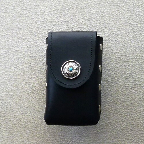 Turquoise Leather Cigarette Case With Dragonfly Concho - Etsy