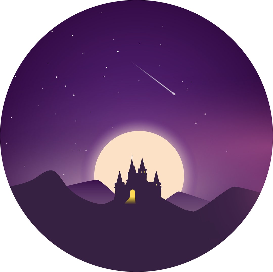 Starry Night Landscape, Vector File, Tracing. Digital Download, Eps ...