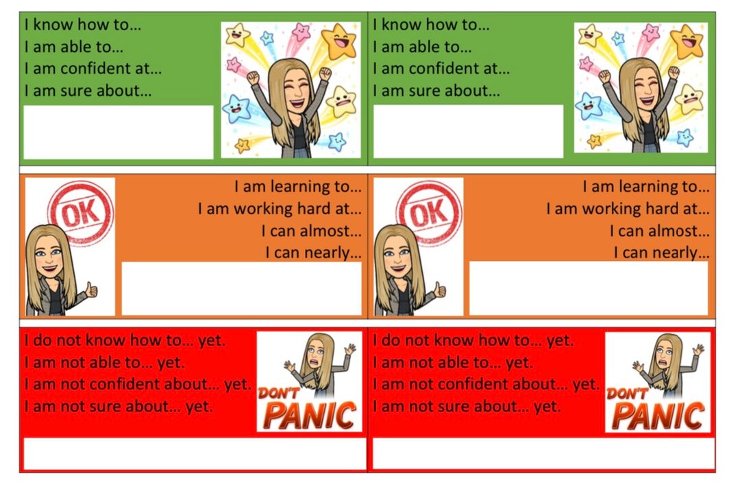 Personalised Bitmoji Traffic Light Plenary Cards Power of yet Inspired ...