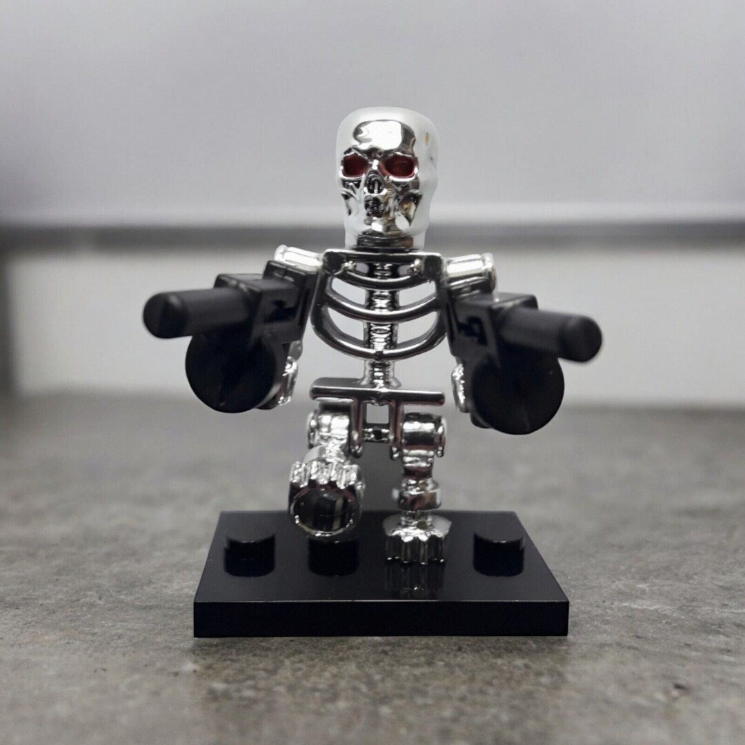 The Terminator Minifigure T-800 Custom Toy Chrome Metallic movie Figure ...