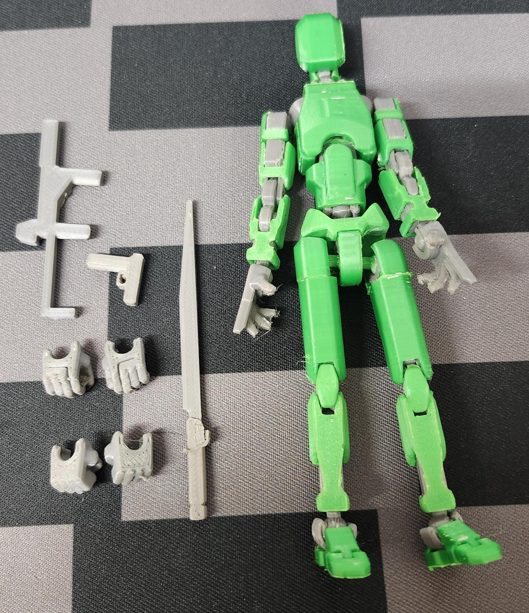 USA 3D Printed Articulated Dummy Guns Swords 5in Action Figure Movable ...