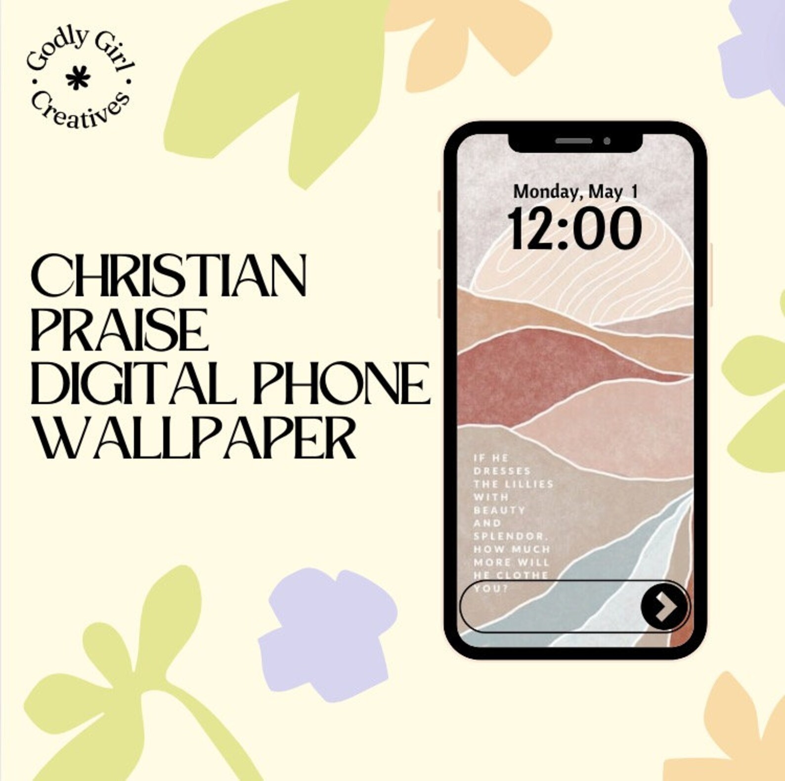 BUNDLE Christian Phone Wallpaper, Bible Study Template, and Prayer ...